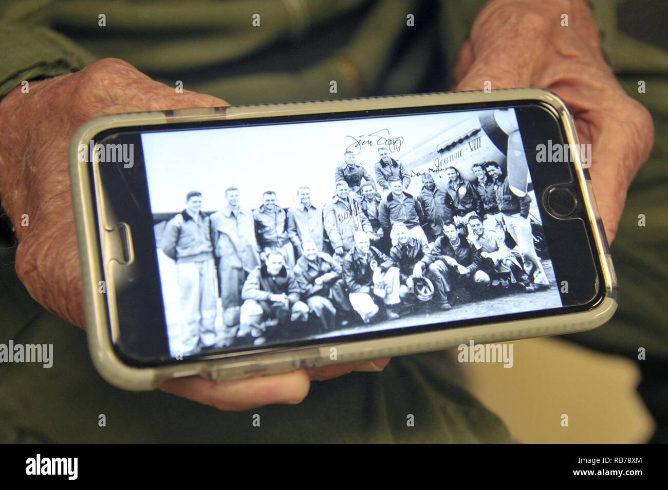 Capt. Jerry Yellin, a former U.S. Army Air Corps fighter pilot, shows a ...
