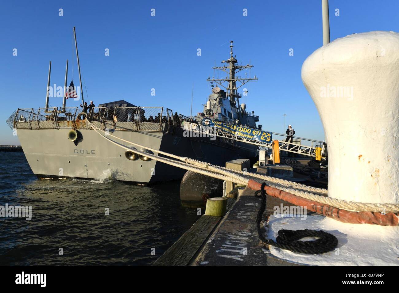 NORFOLK (Dec. 15, 2016) Sailors aboard the guided-missile destroyer USS ...