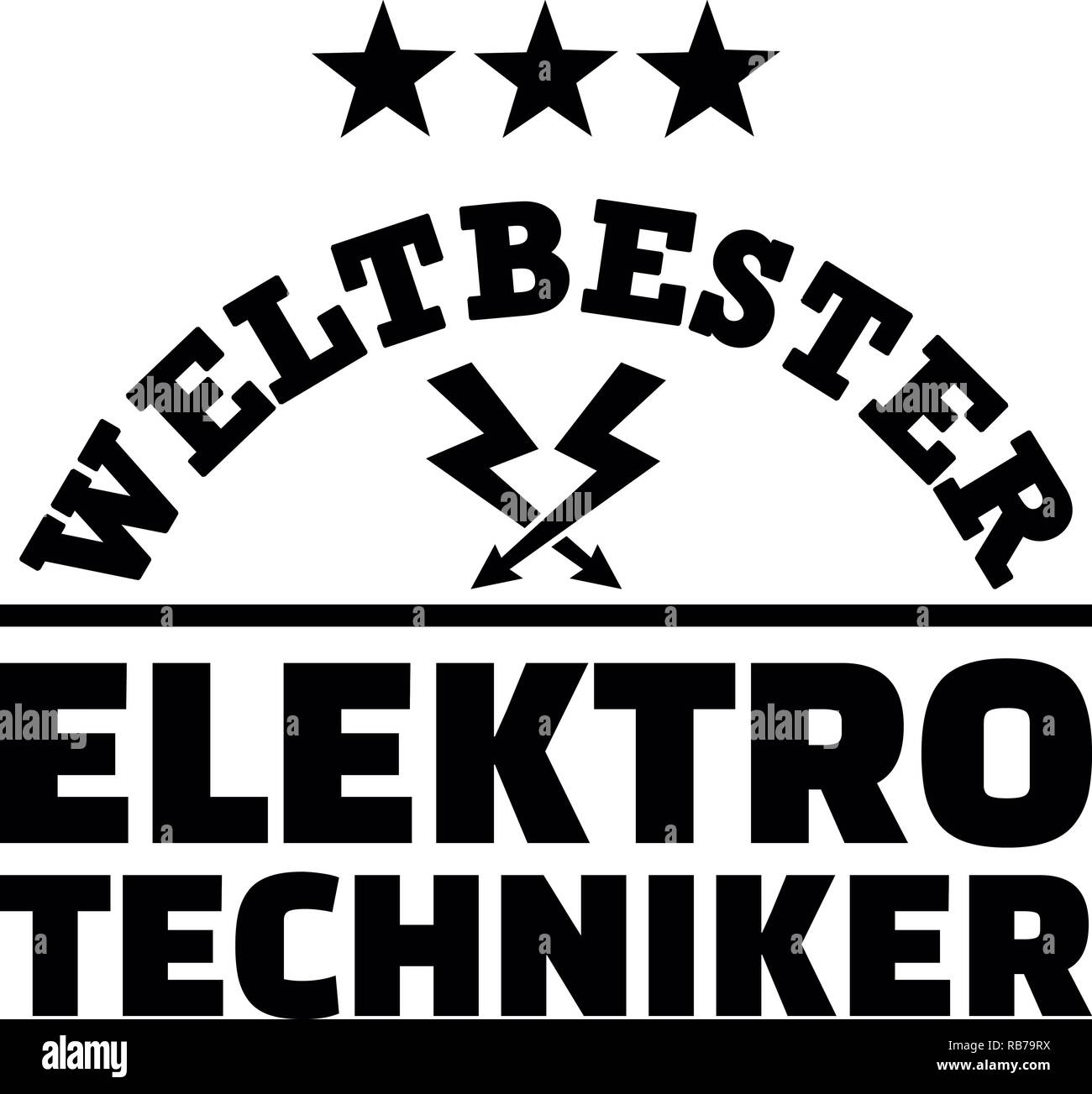 Worlds best electrical engineer german with high voltage sign Stock ...