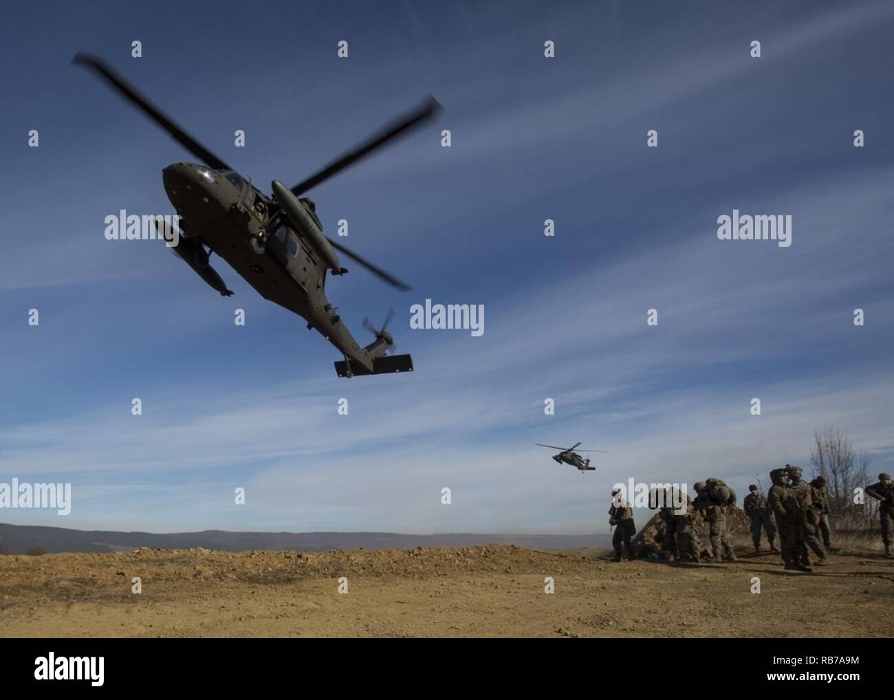 NOVO SELO TRAINIG AREA, Bulgaria – Black Hawk helicopters belonging to ...