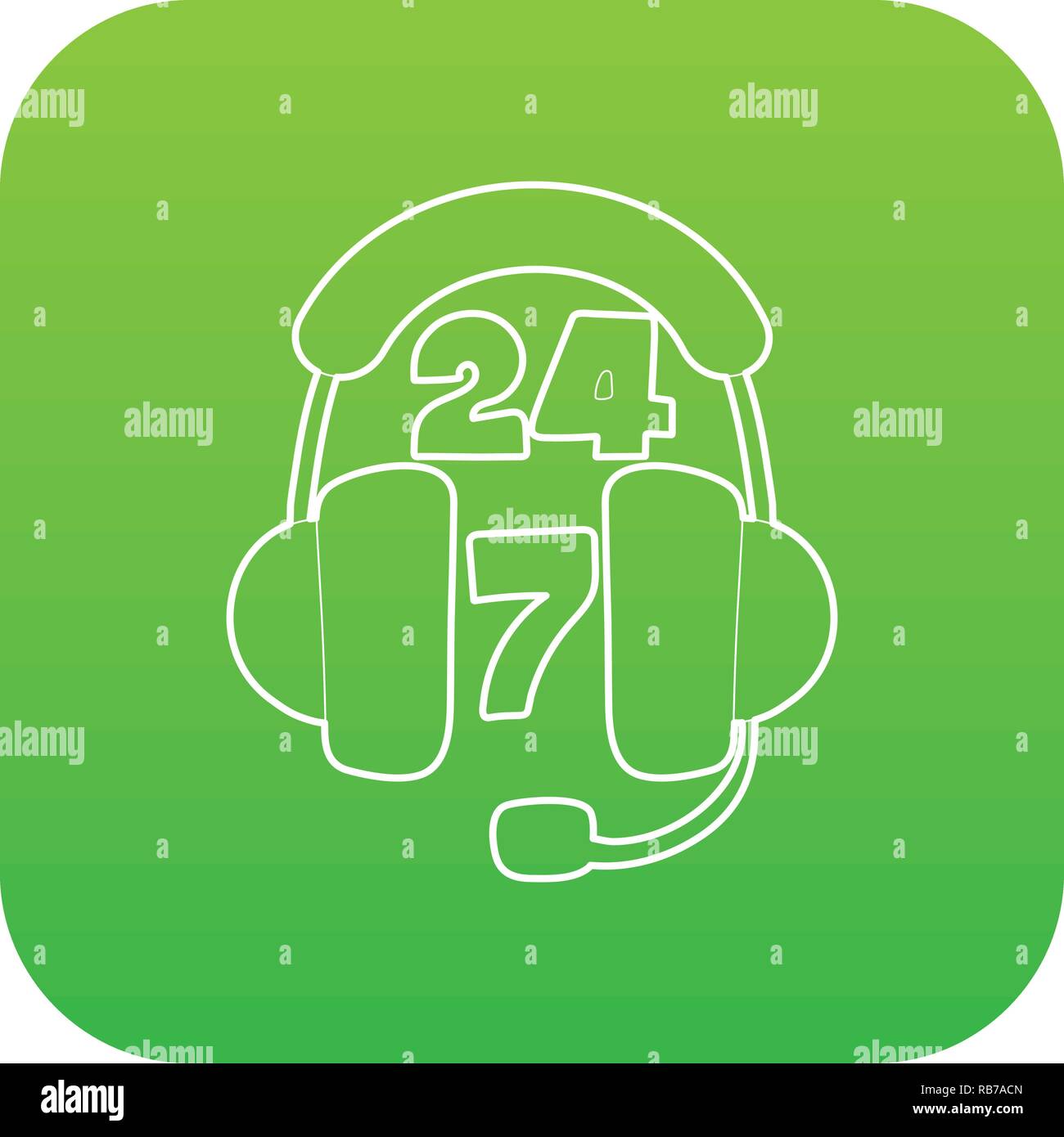 All day support icon green vector Stock Vector Image & Art - Alamy
