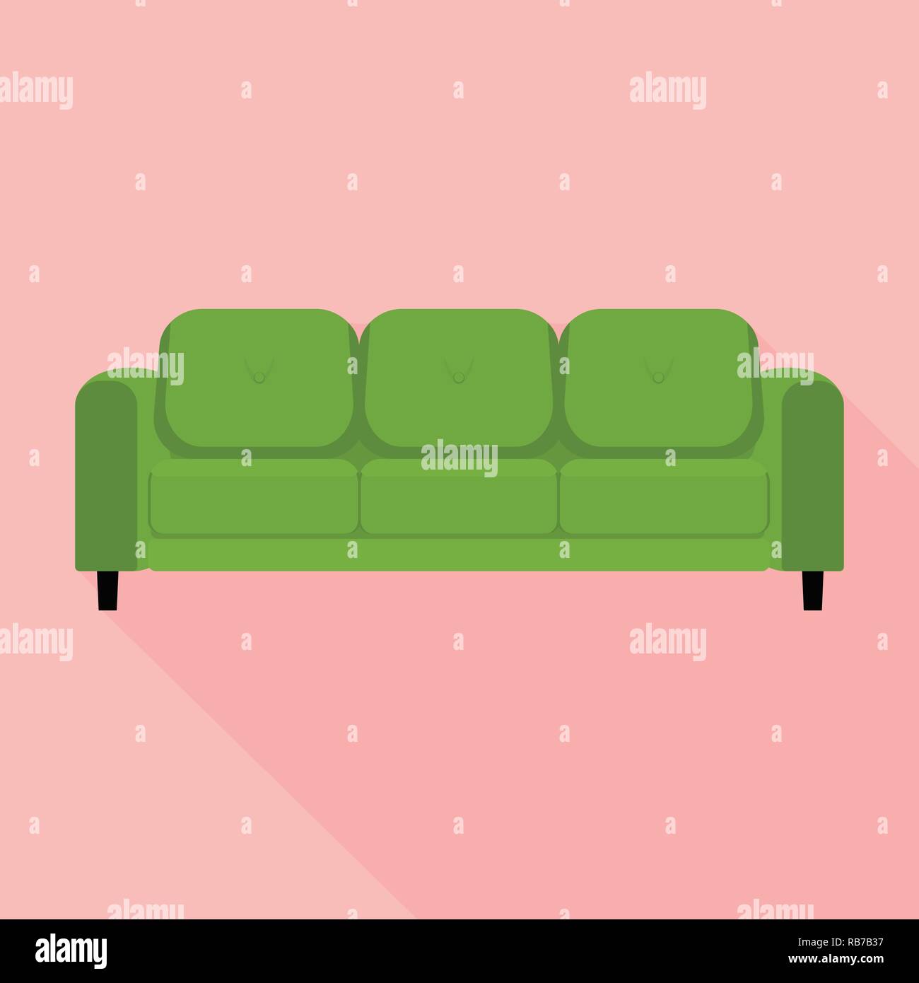 Green leather sofa Stock Vector Images - Alamy