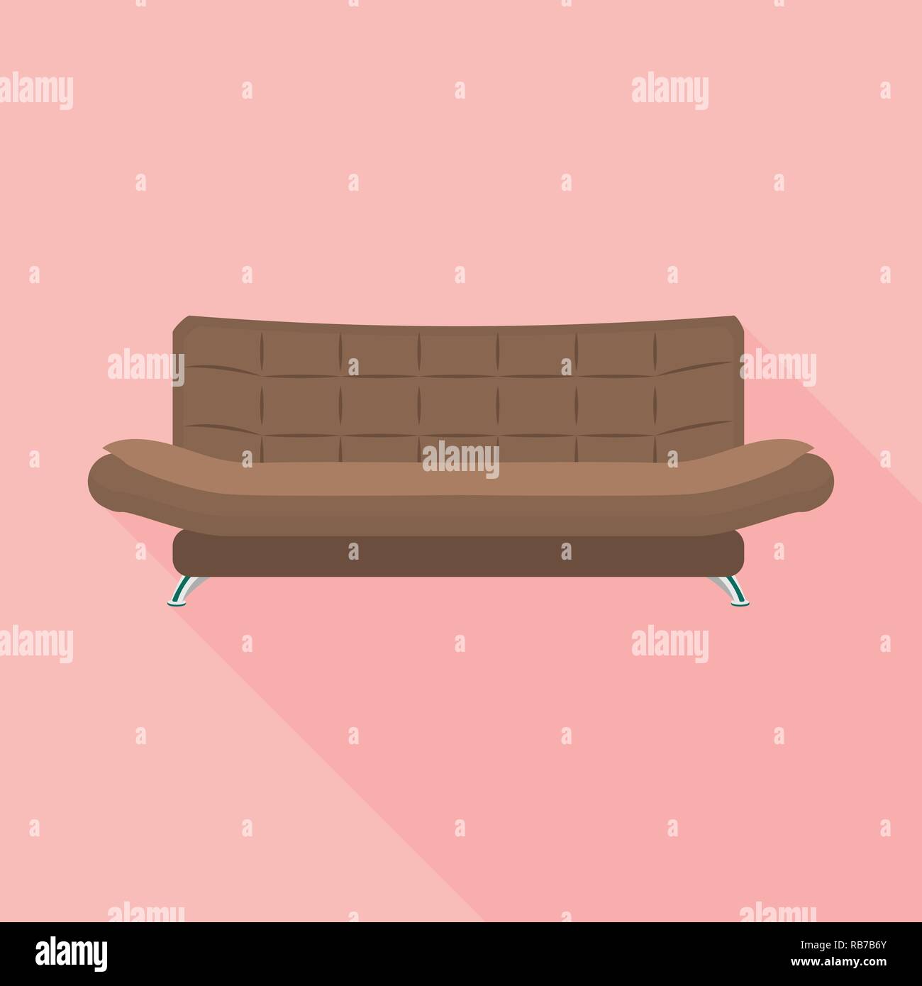 Old brown leather sofa Stock Vector Images - Alamy