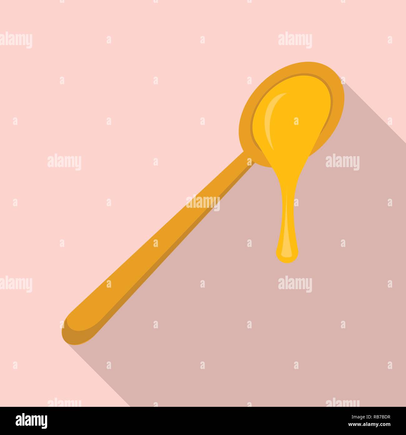 Honey spoon icon, flat style Stock Vector Image & Art - Alamy