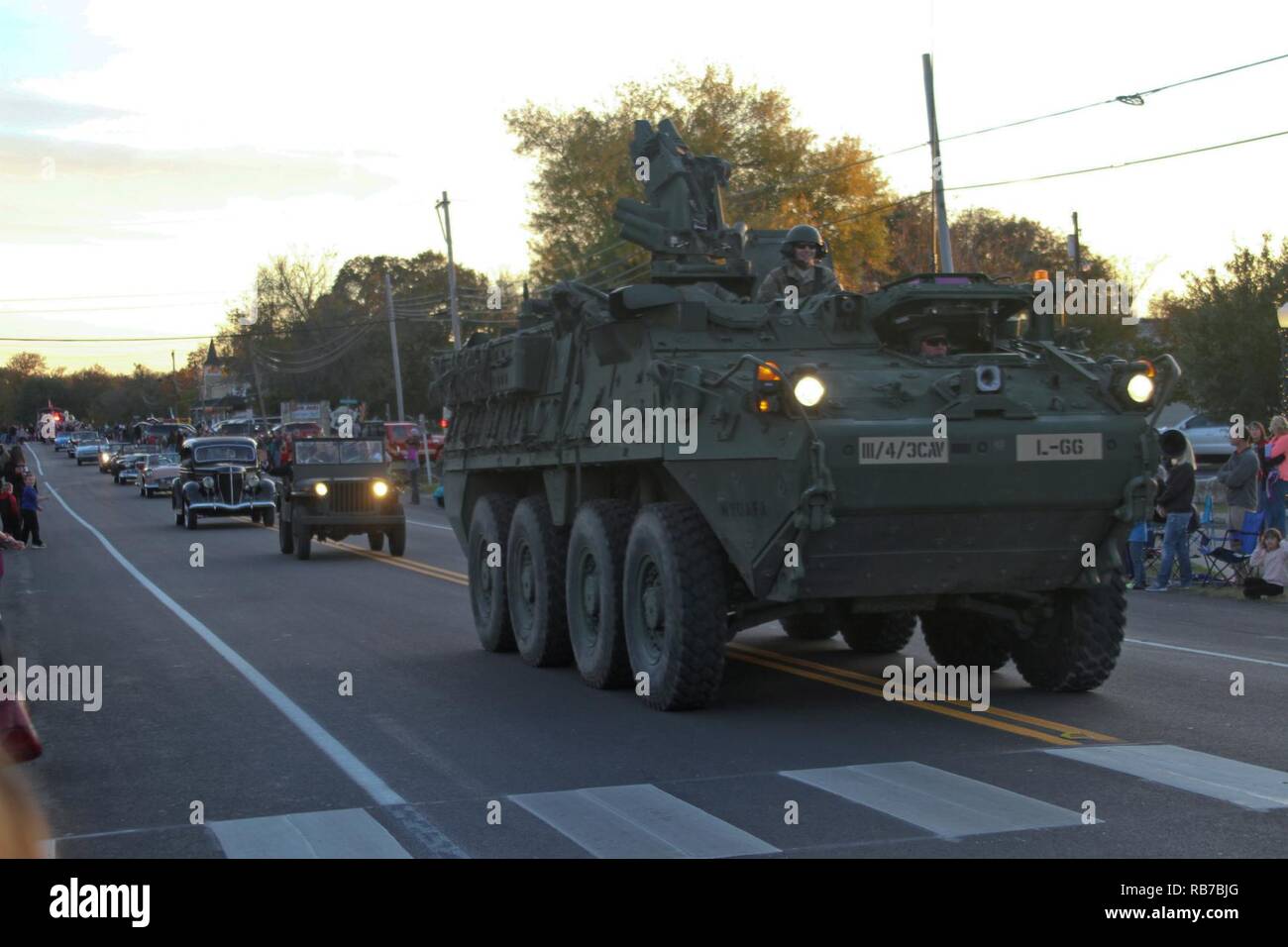 A Stryker from 4th Squadron “Longknife,” 3rd Cavalry Regiment, rolls ...
