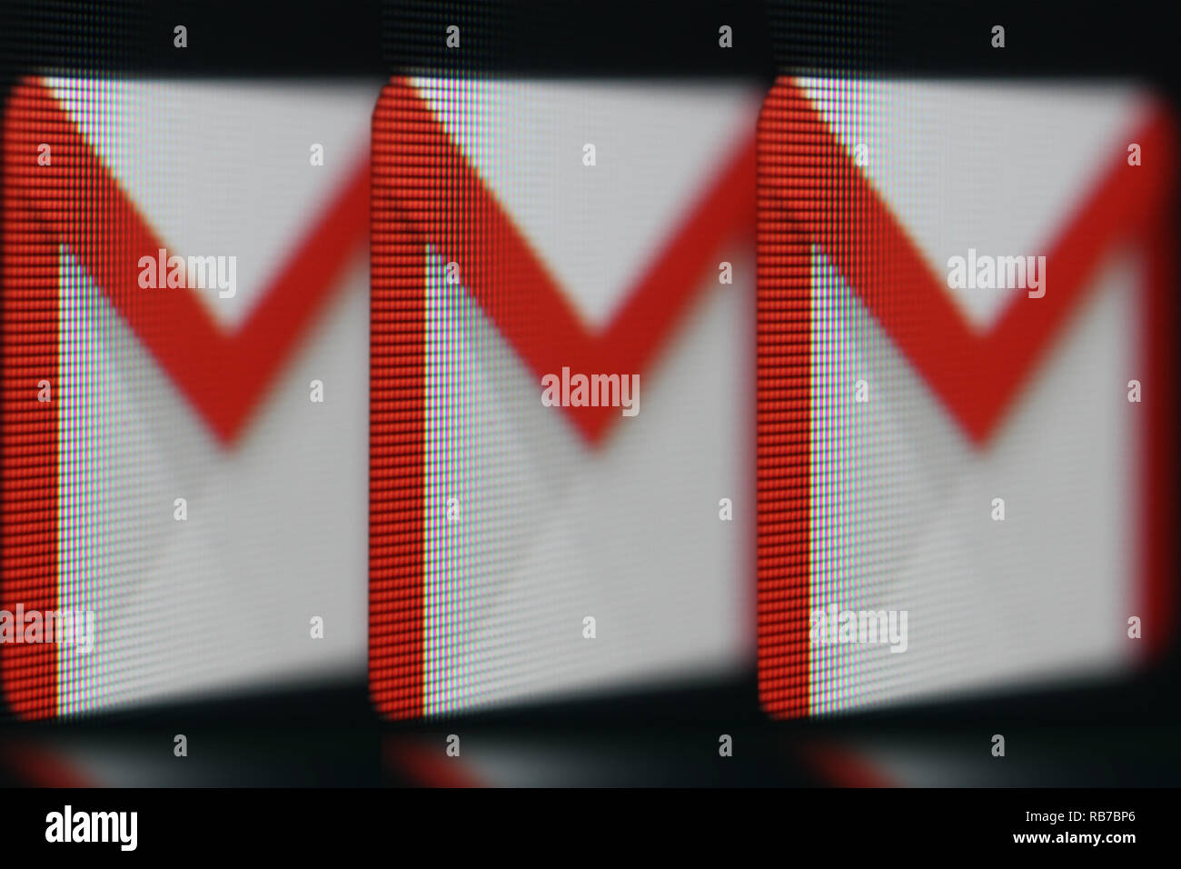 Google gmail envelopes icons on screen, close-up Stock Photo - Alamy