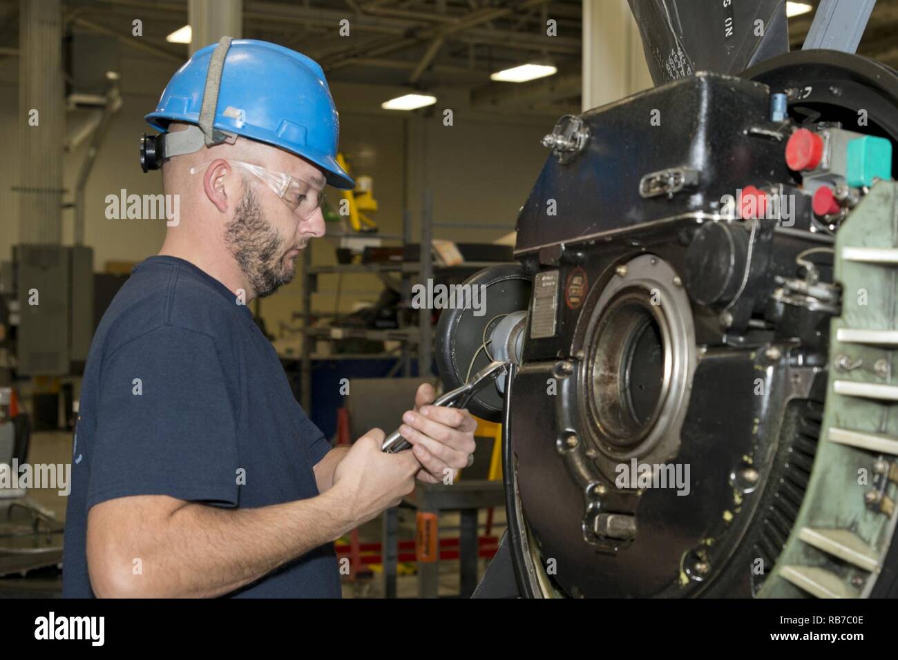 Gordon Lowtharp, a jet engine mechanic at the Air Force Reserve Command ...