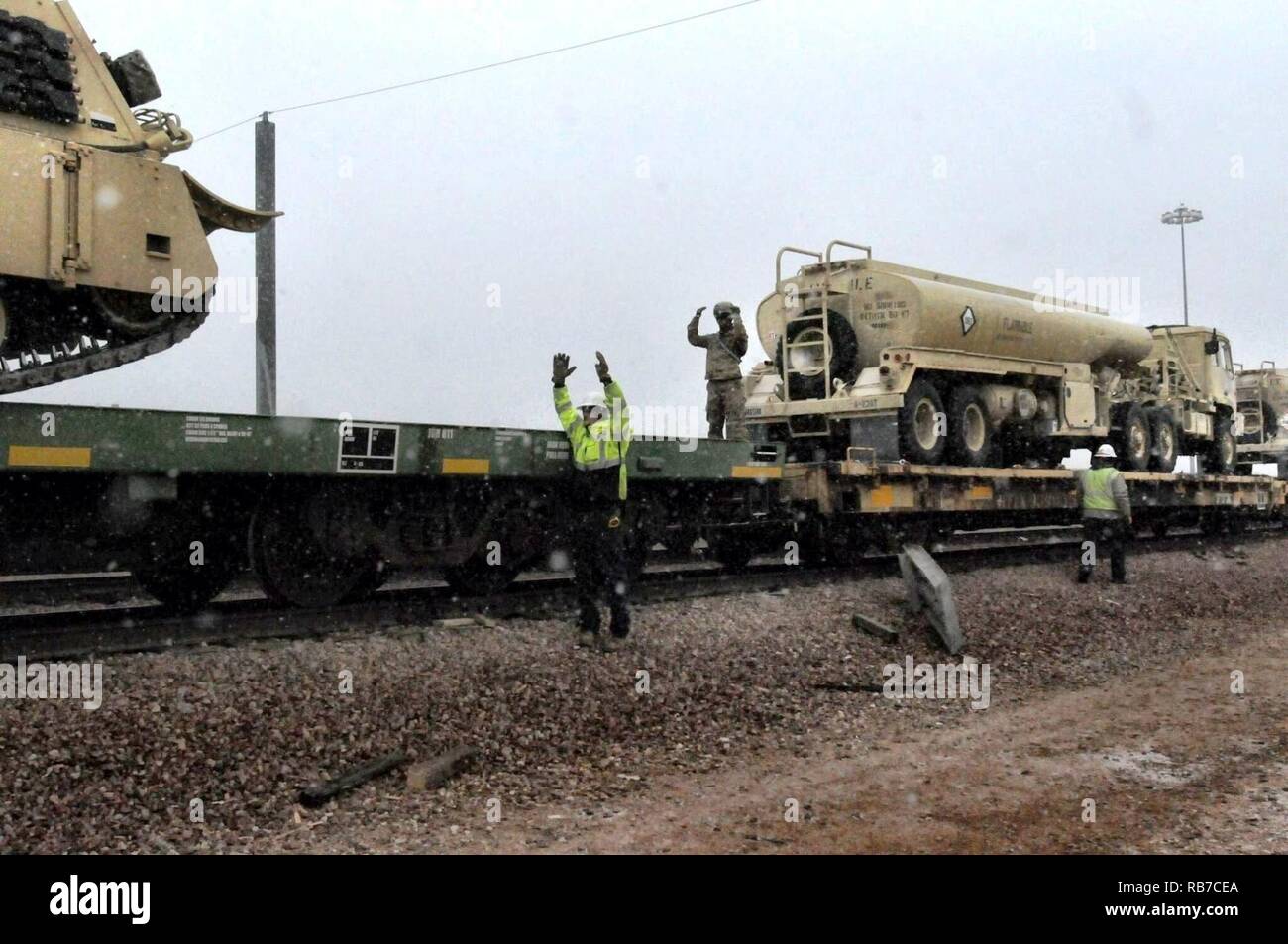 Train hauling military equipment usa hi-res stock photography and ...