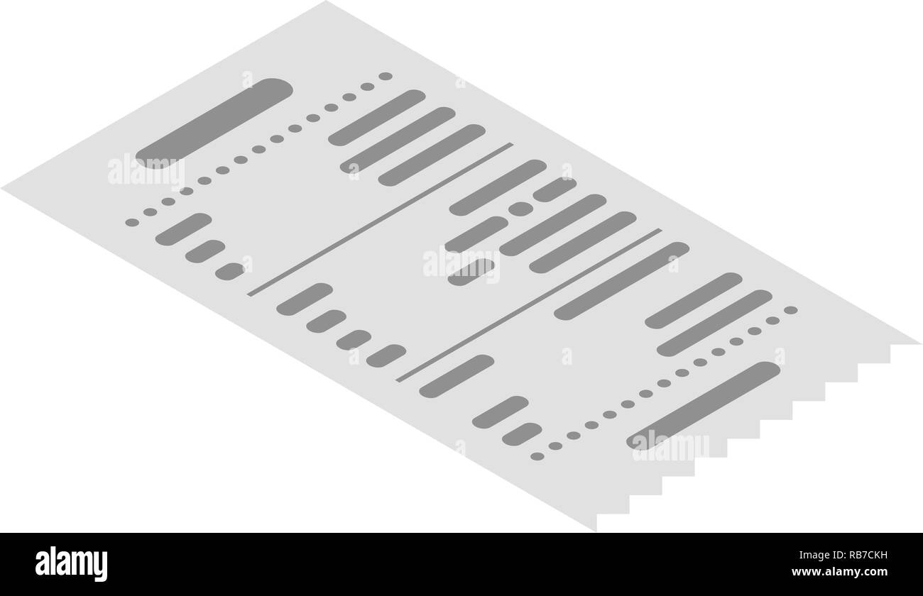 Paper receipt icon, isometric style Stock Vector Image & Art - Alamy