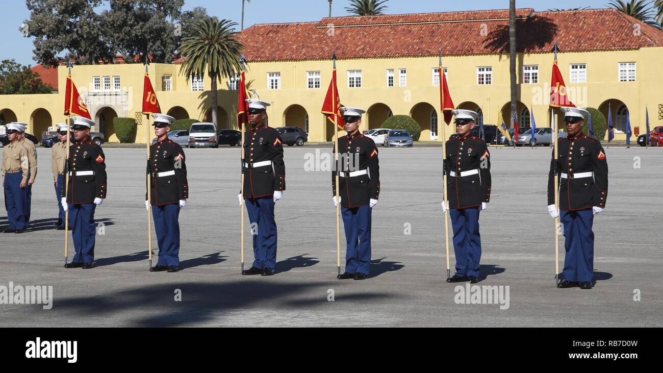 The Guides Of Alpha Company 1st Recruit Training Battalion Stand At