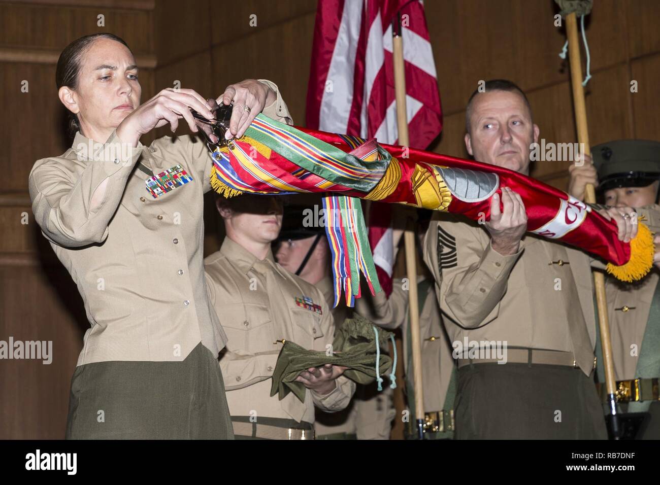 U.S. Marine Corps Col. Wendy Goyette, commanding officer, Marine Corps ...