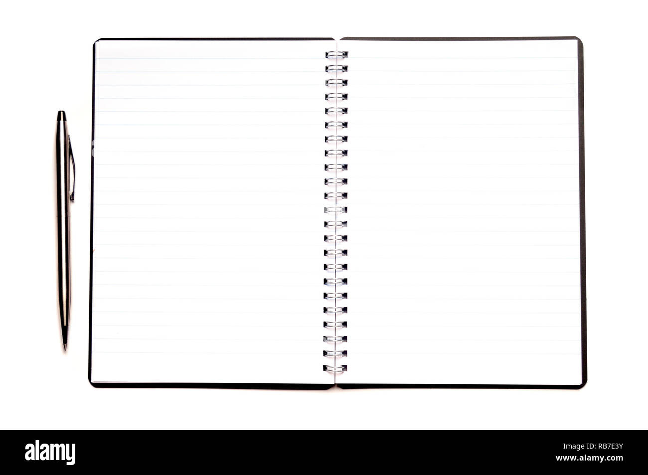 blank diary with a pen ready to take a note Stock Photo - Alamy