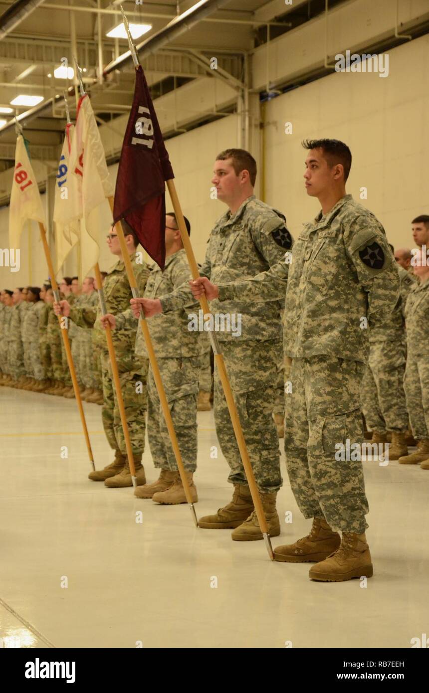 Guidon bearers of the 181st Brigade Support Battalion, 81st Stryker ...