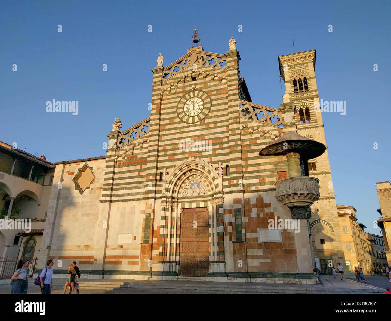 Italy, Prato - July 07 2017: the front view of Saint Stephen's ...