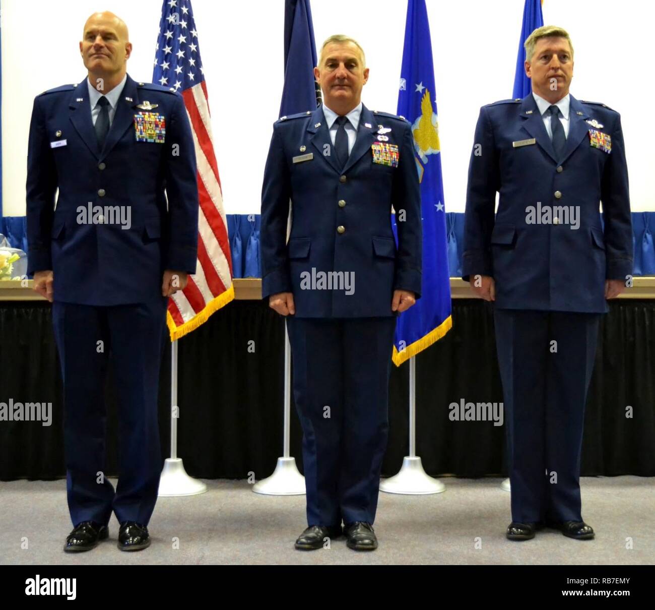 From left to right, retired Col. Michael Shenk, Col. Howard Eissler ...