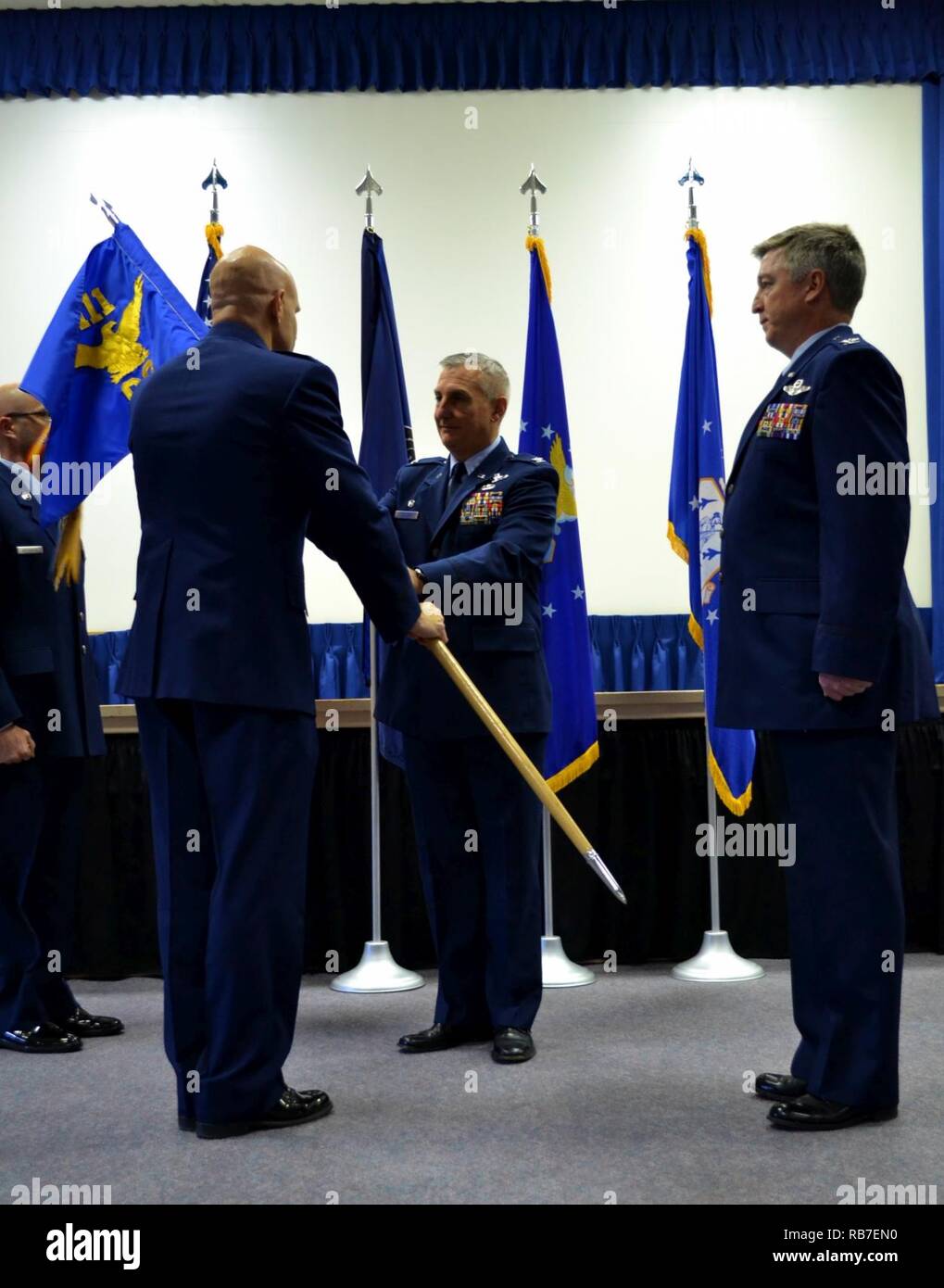 Col. Howard Eissler, the 111th Attack Wing commander, hands the 111th ...