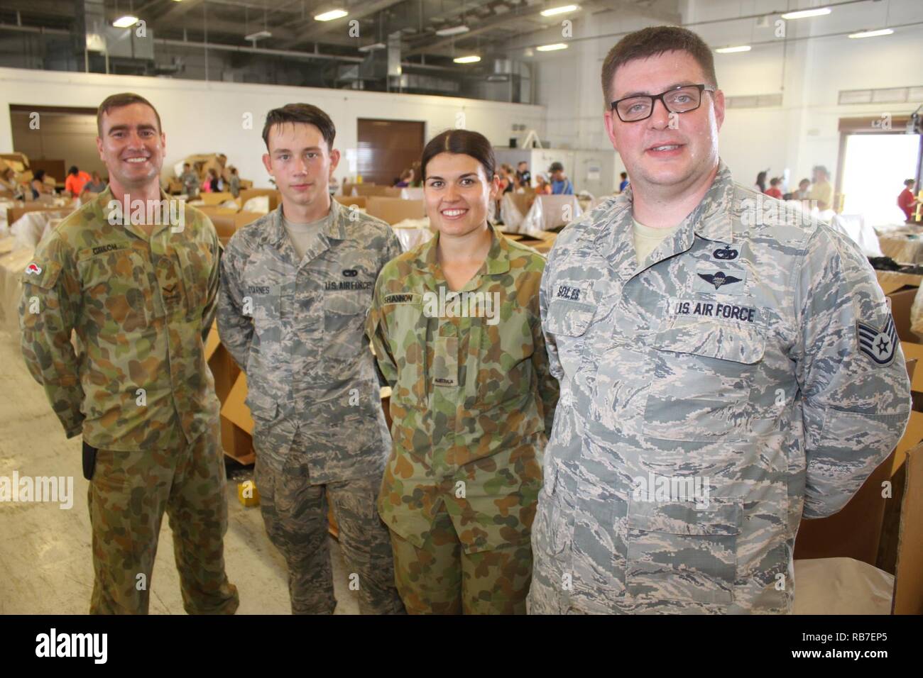 From left, Lance Corporal Simon Grech, Airman 1st Class Cozmo Starnes ...