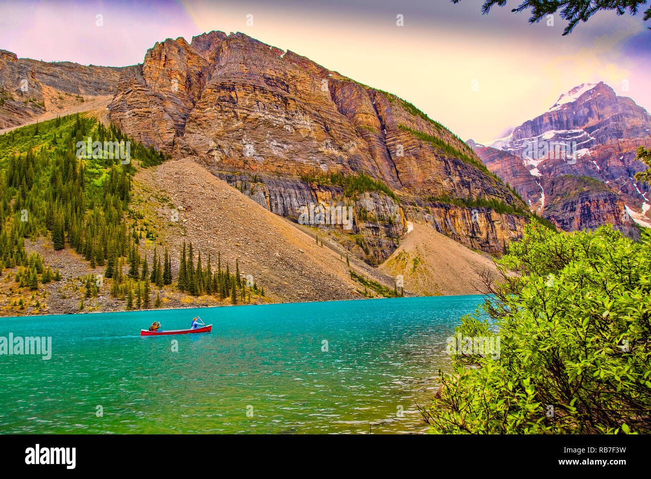 Banff National Park and Bow Lake and Bow Glacier in the Canadian Rocky ...