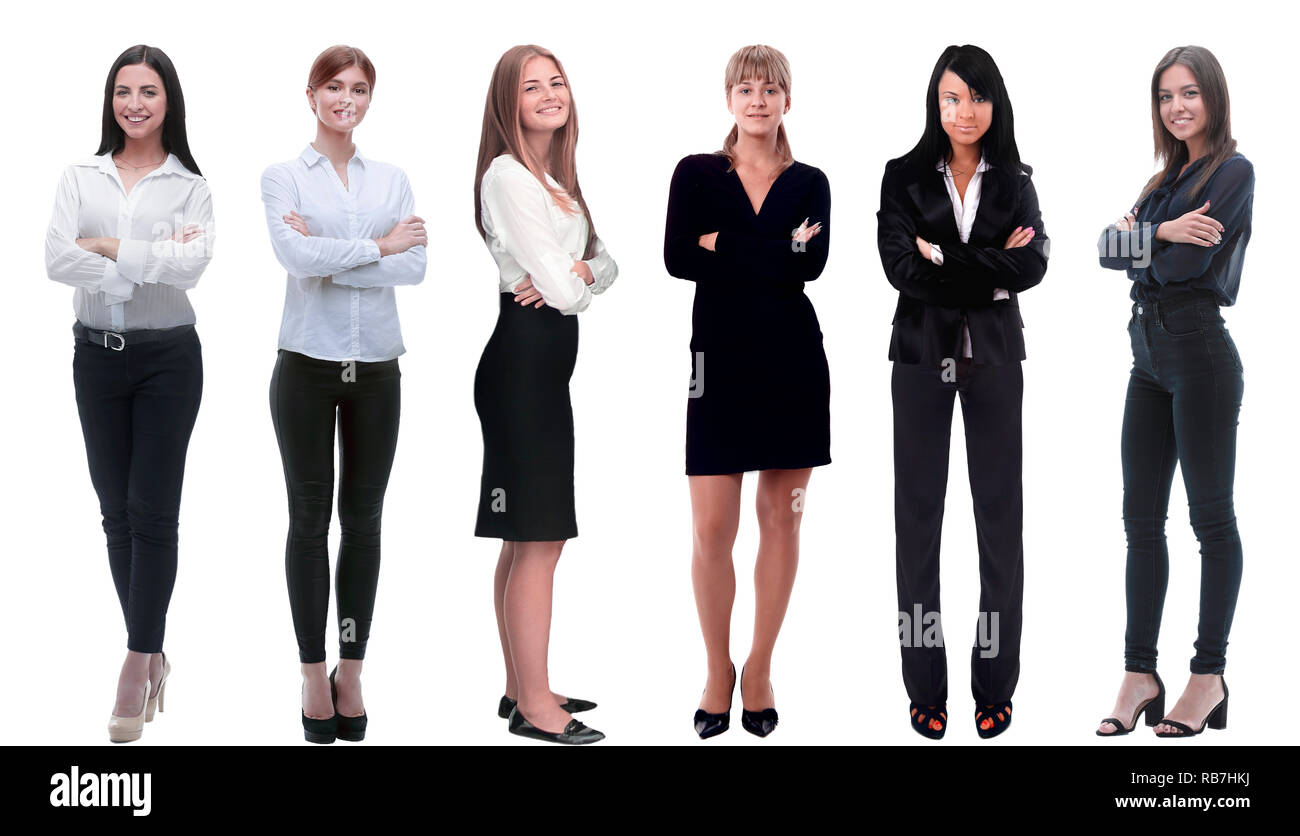 Collection of full-length portraits of young business women Stock Photo ...