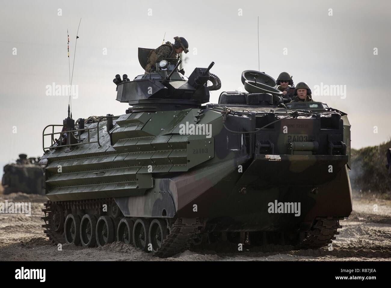 Marines with 2nd Assault Amphibian Battalion ride an amphibious assault ...