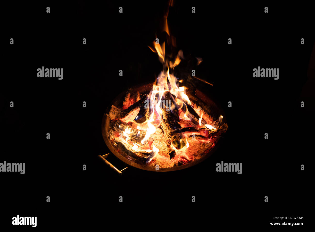 Fire in the Dark Stock Photo - Alamy