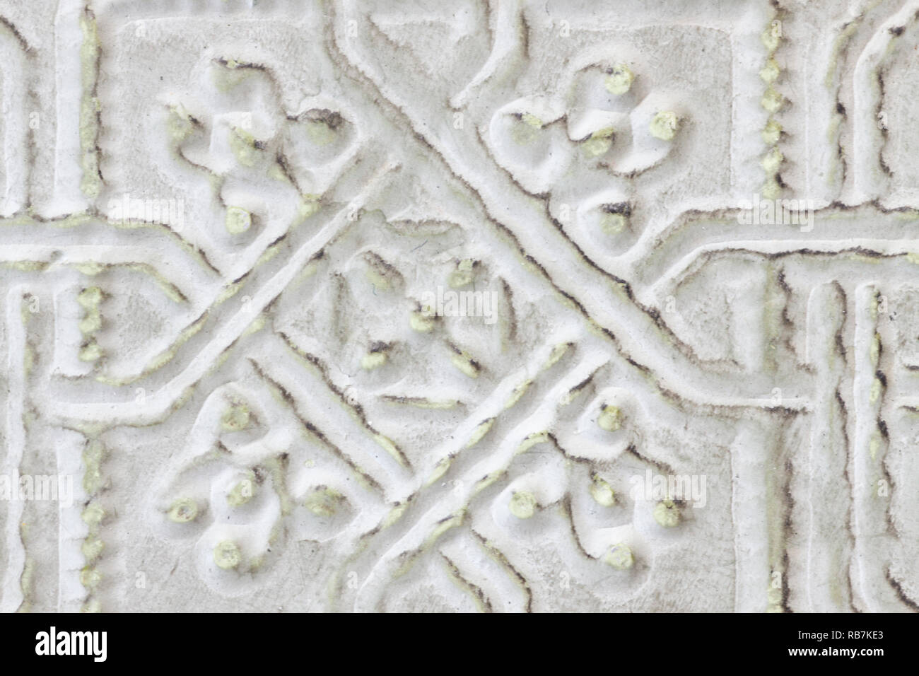 textured pattern in pressed tin with pale green imperfections Stock ...