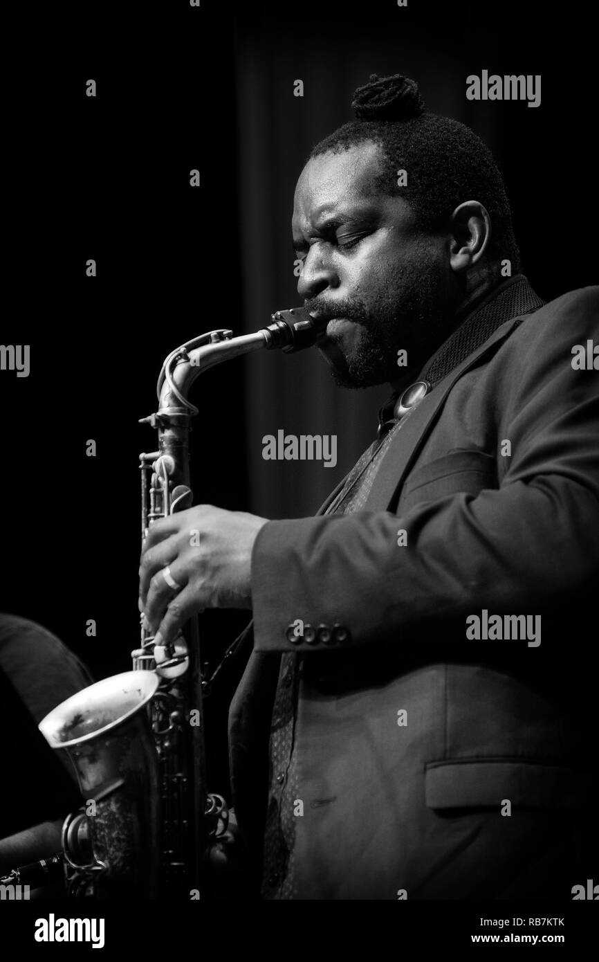 Jason Yarde soloing on alto sax with Hexagonal playing McCoy and ...