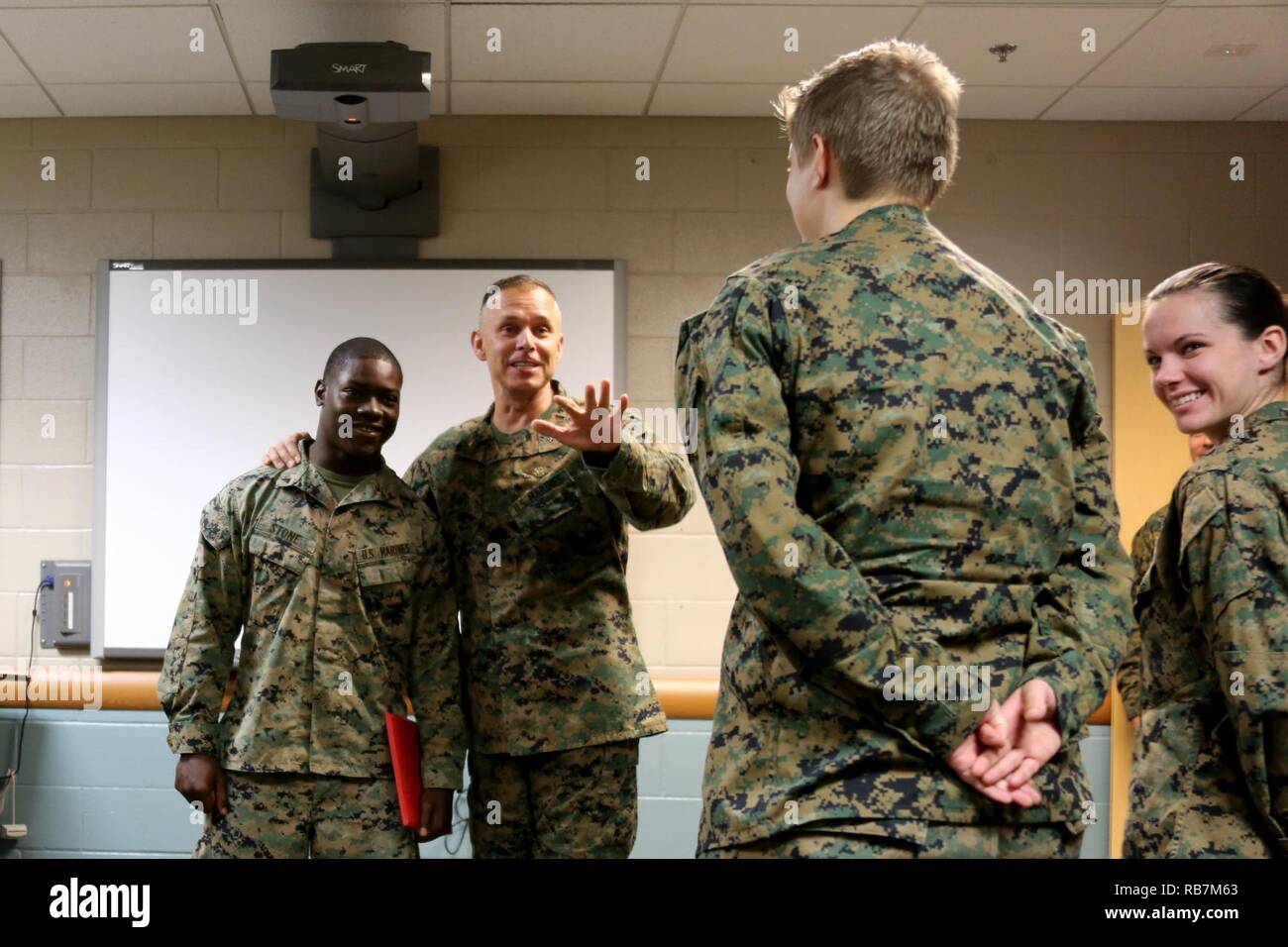 Lance Cpl. Trevor Stone, left, stands beside Brig. Gen. Matthew Glavy ...