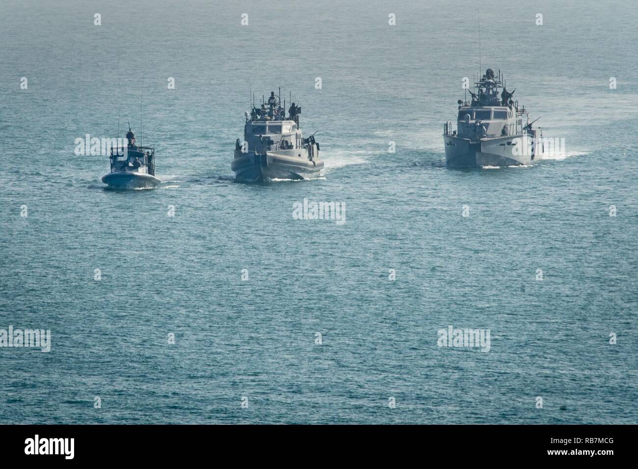 A Sea Ark patrol boat, Coastal Command boat, and Mark VI patrol boat ...
