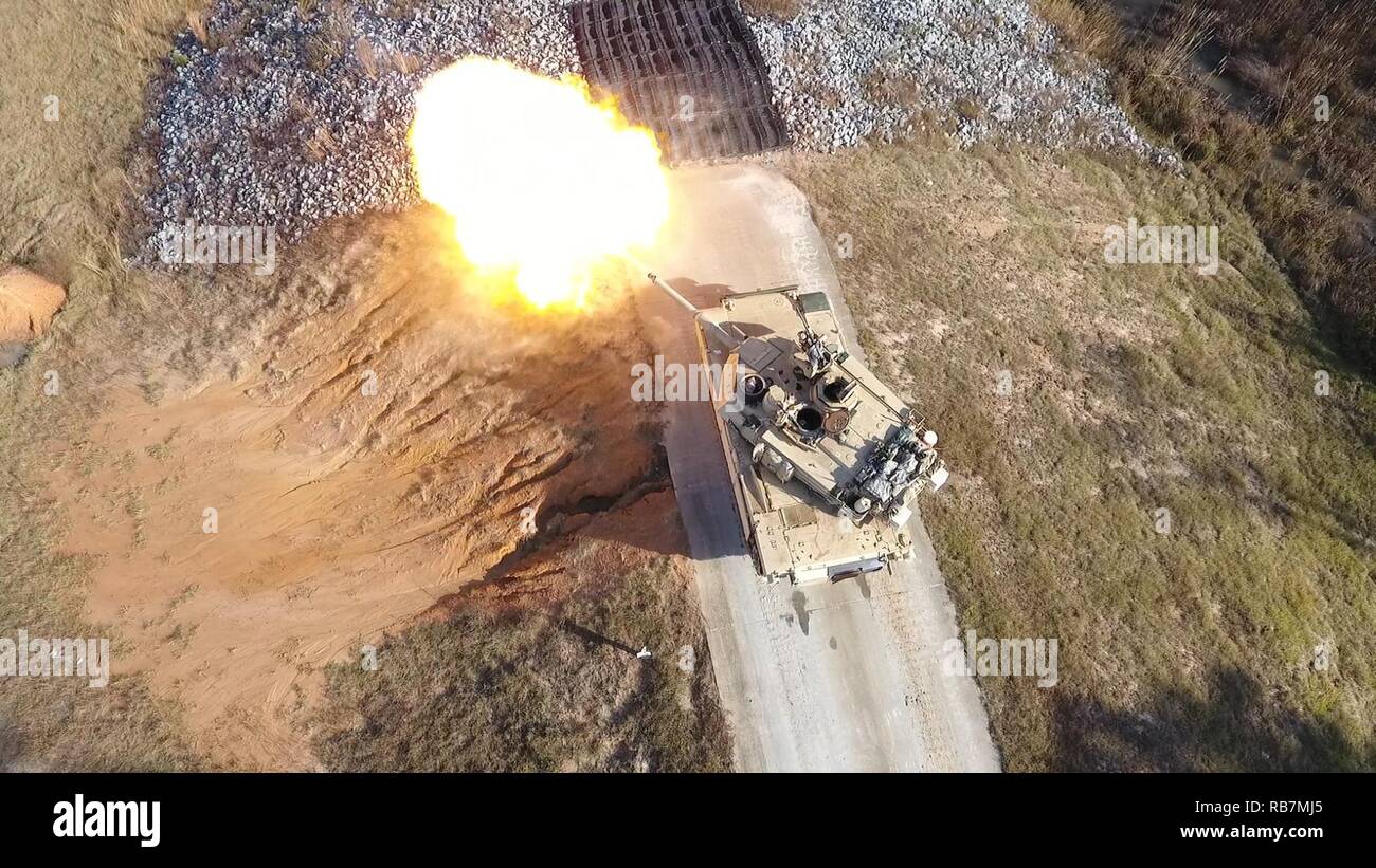 Aerial drone image of an M1A2 Abrams Main Battle Tank crew, from the ...
