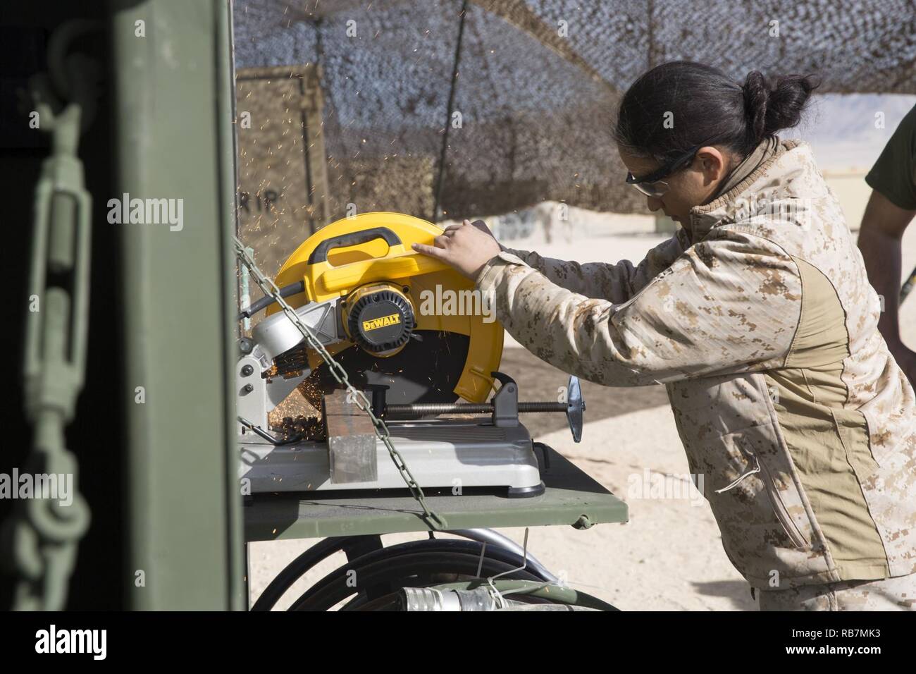 U.S. Marine Lance Cpl. Stephanie Sanchez, a machinist with Reparable ...