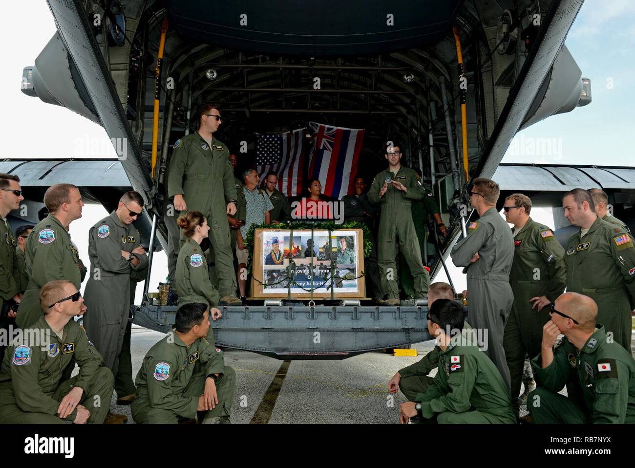 U.S. Air Force Airmen gather for a ceremony for the late Senior Airman ...