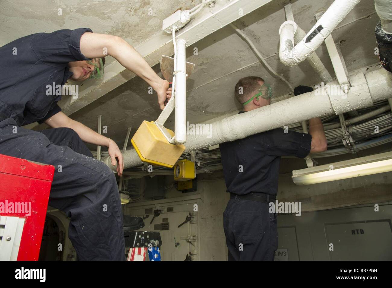 MEDITERRANEAN SEA (Dec. 7, 2016) Seaman Kyle Rouse, left, from ...