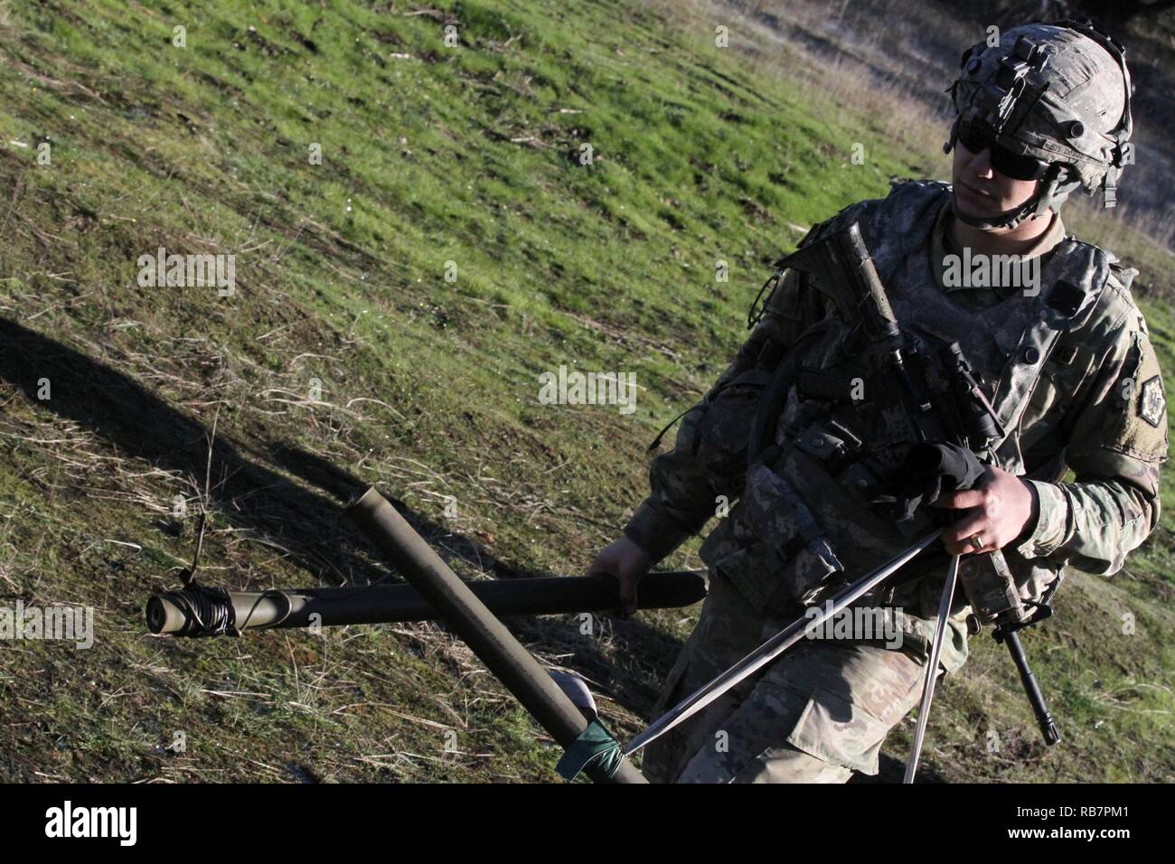A combat engineer with 555th Engineer Brigade, 7th Infantry Division ...