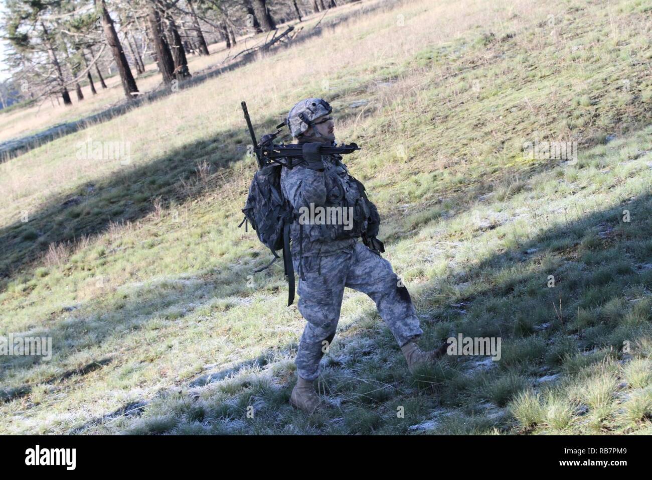 A combat engineer with 555th Engineer Brigade, 7th Infantry Division ...