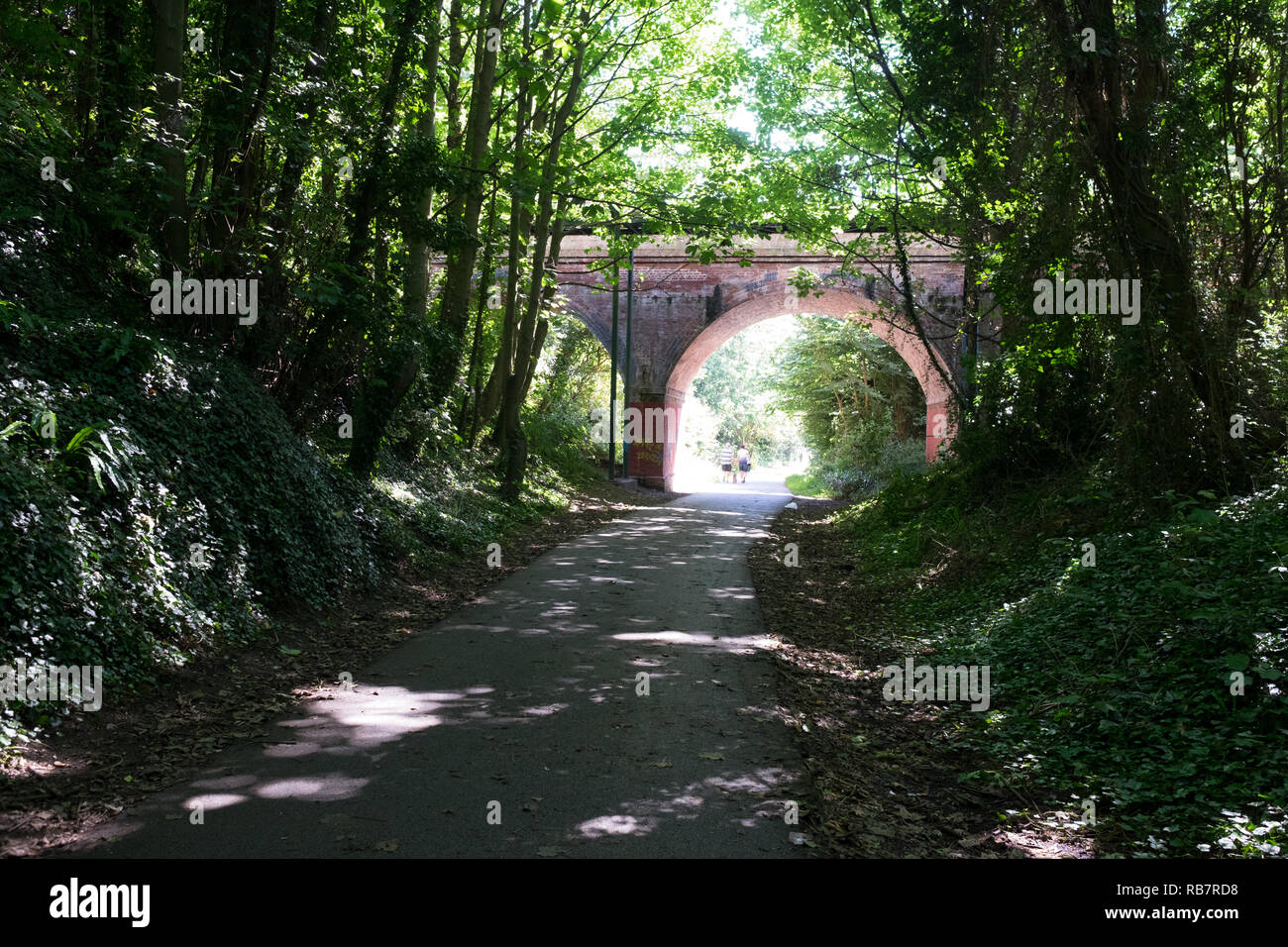 Road bridge over the Rodwell trail a disused railway line in weymouth ...