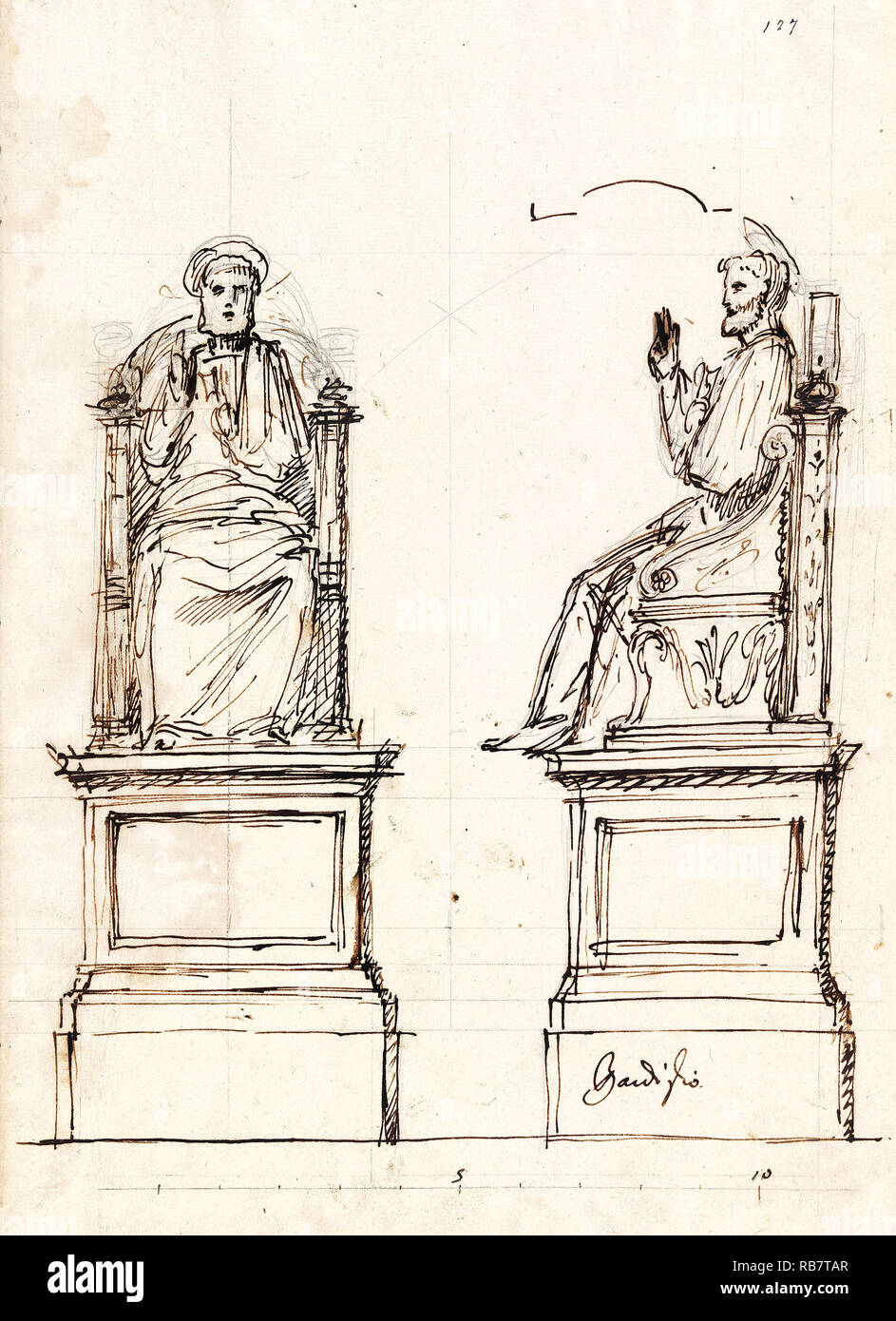 Luigi Vanvitelli, Design for a Marble Throne for the Statue of St ...