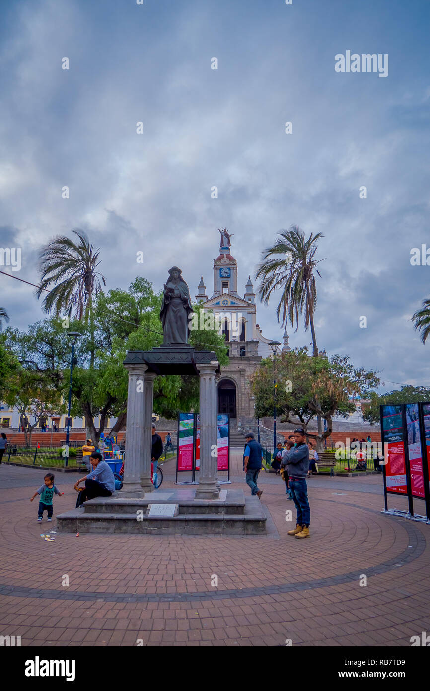 COTACACHI, ECUADOR, NOVEMBER 06, 2018: People walking in front of ...