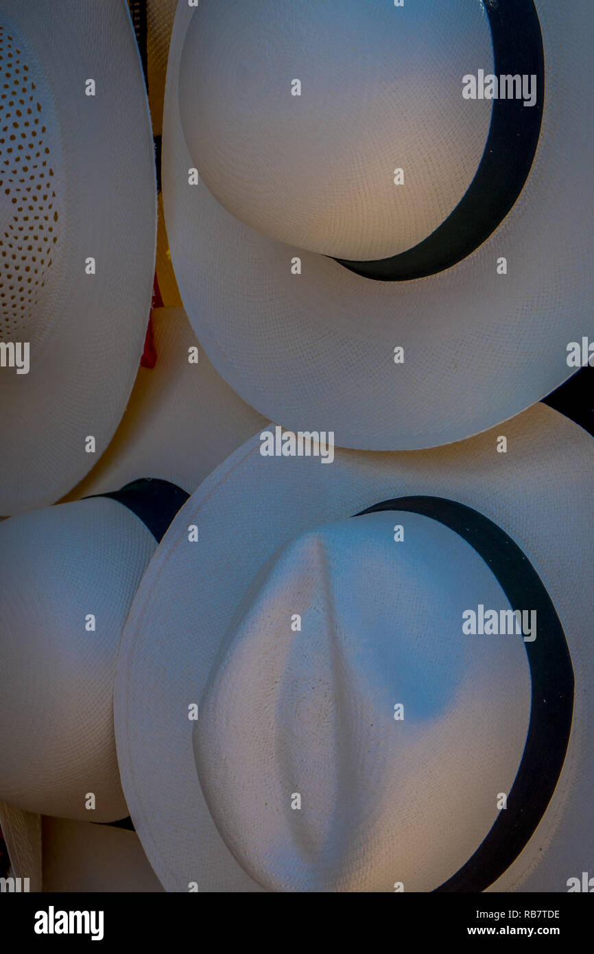 Traditional hats in otavalo market hi-res stock photography and images ...