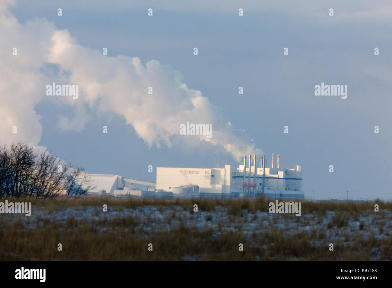 Potash Mine Saskatchewan pollution billowing Prairie Scene Canada Stock ...