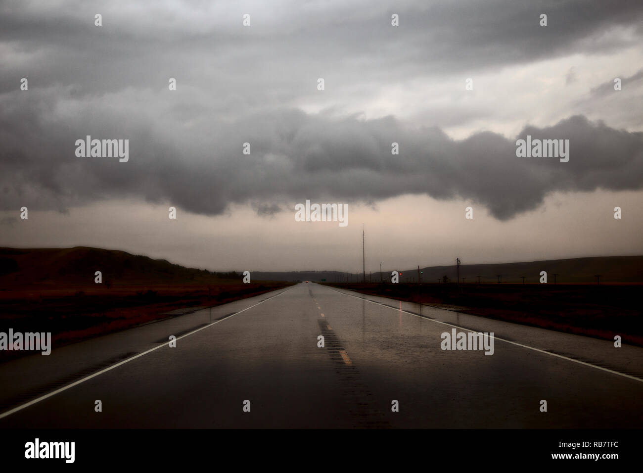 Storm Clouds North Dakota warning weather front Danger Stock Photo - Alamy