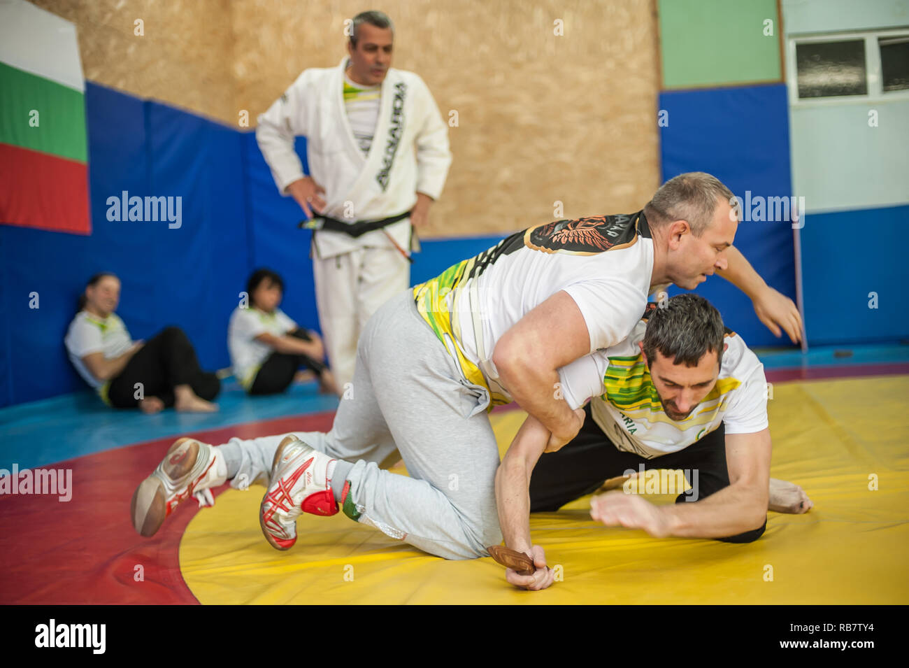 PLOVDIV, BULGARIA - 15. DECEMBER 2018. Knife attack self defense ...