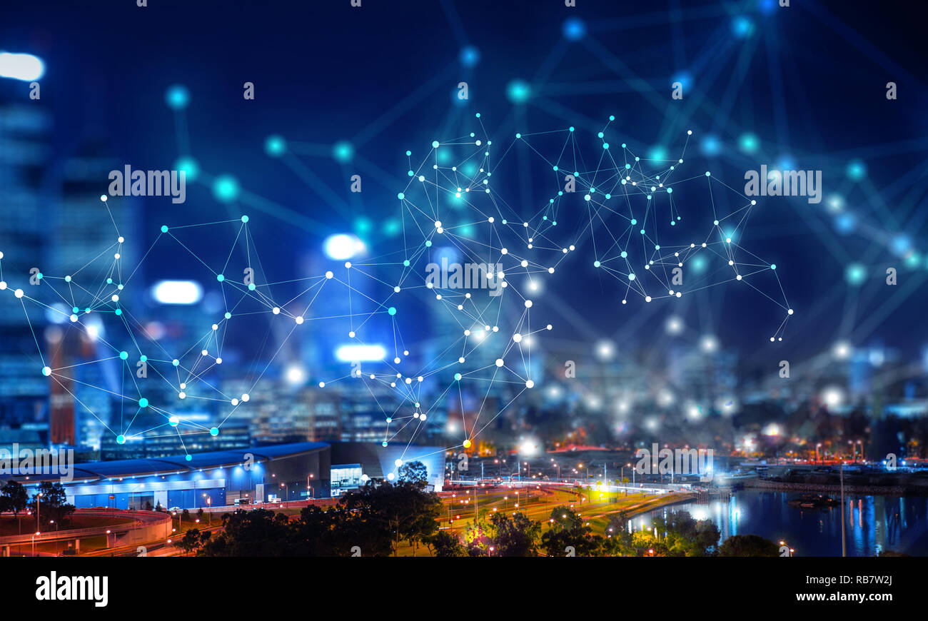 Wireless interaction and connection. Mixed media Stock Photo - Alamy