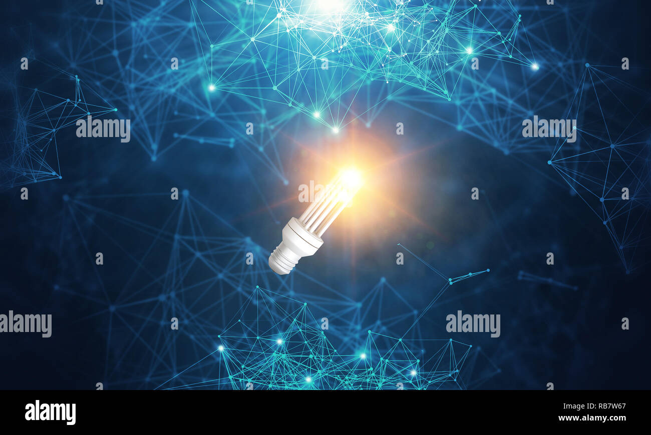 Light bulb and connection. 3d rendering Stock Photo - Alamy