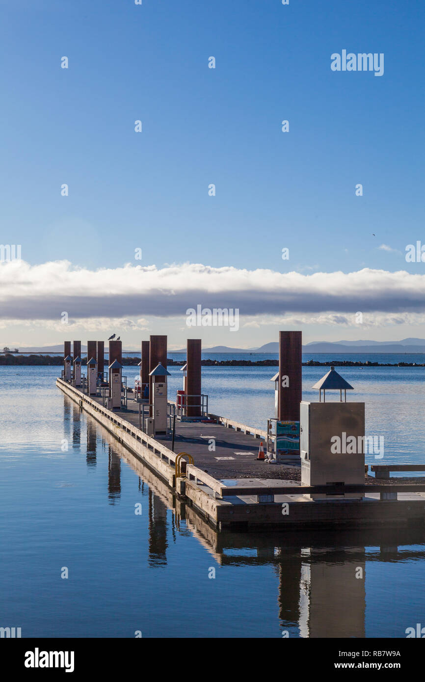 Empty dock area at a sheltered marina in Steveston, British Columbia ...