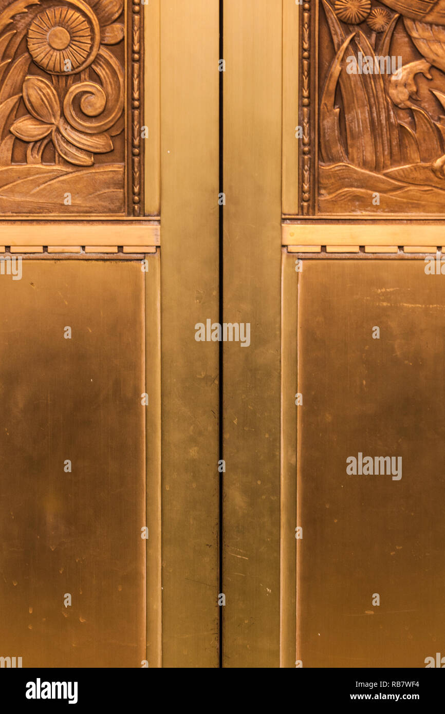 Brass elevator door hi-res stock photography and images - Alamy