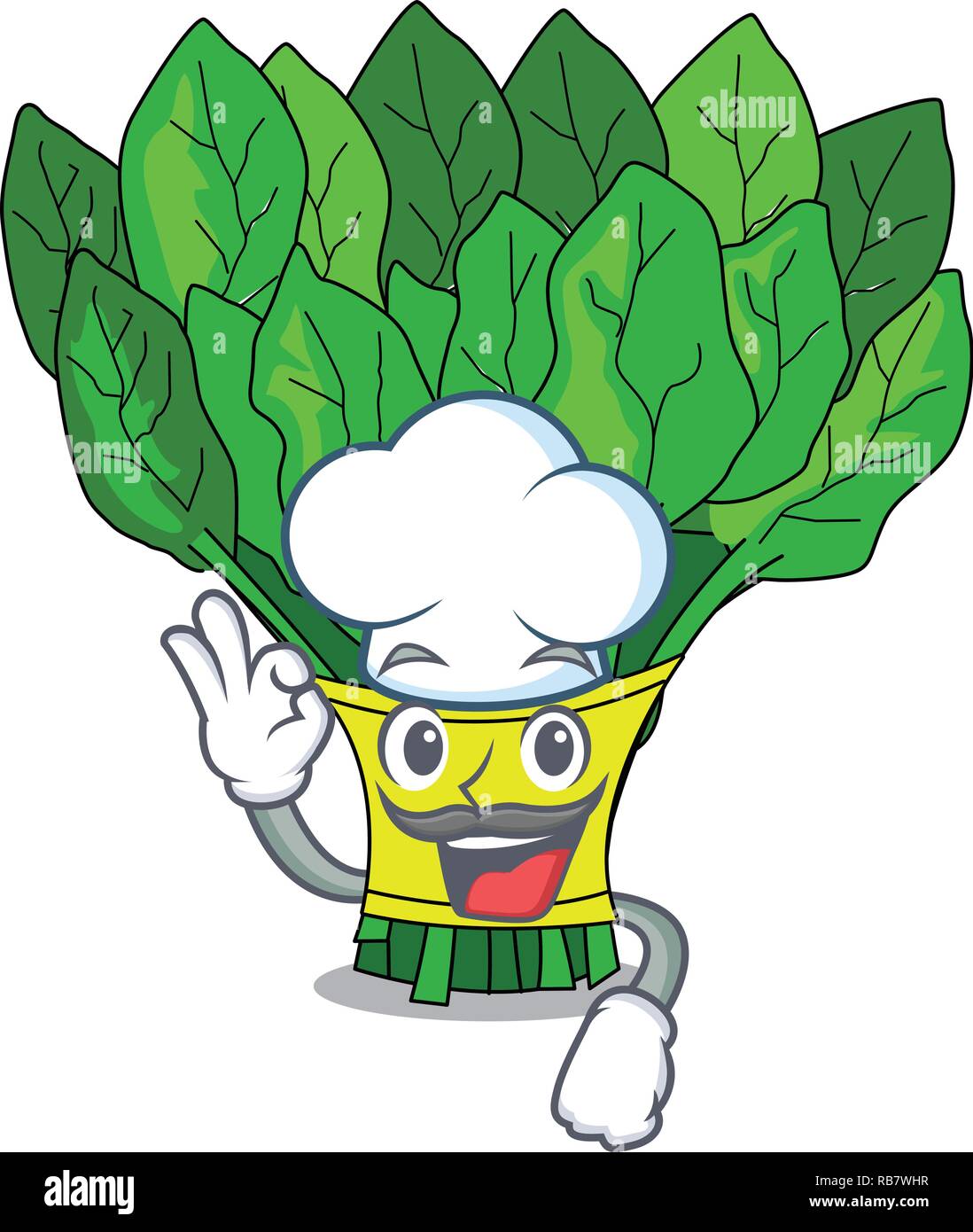 Chef vegetable spinach on a cartoon plate Stock Vector Image & Art - Alamy