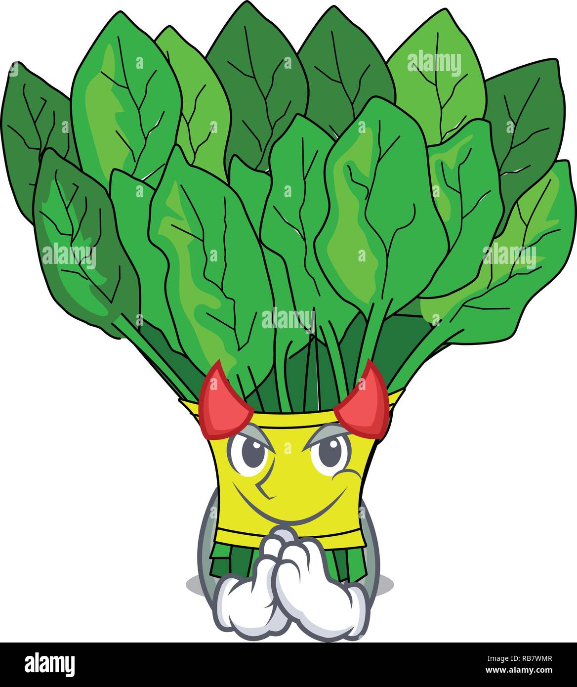 Devil fresh spinach vegetables in character fridge Stock Vector Image ...