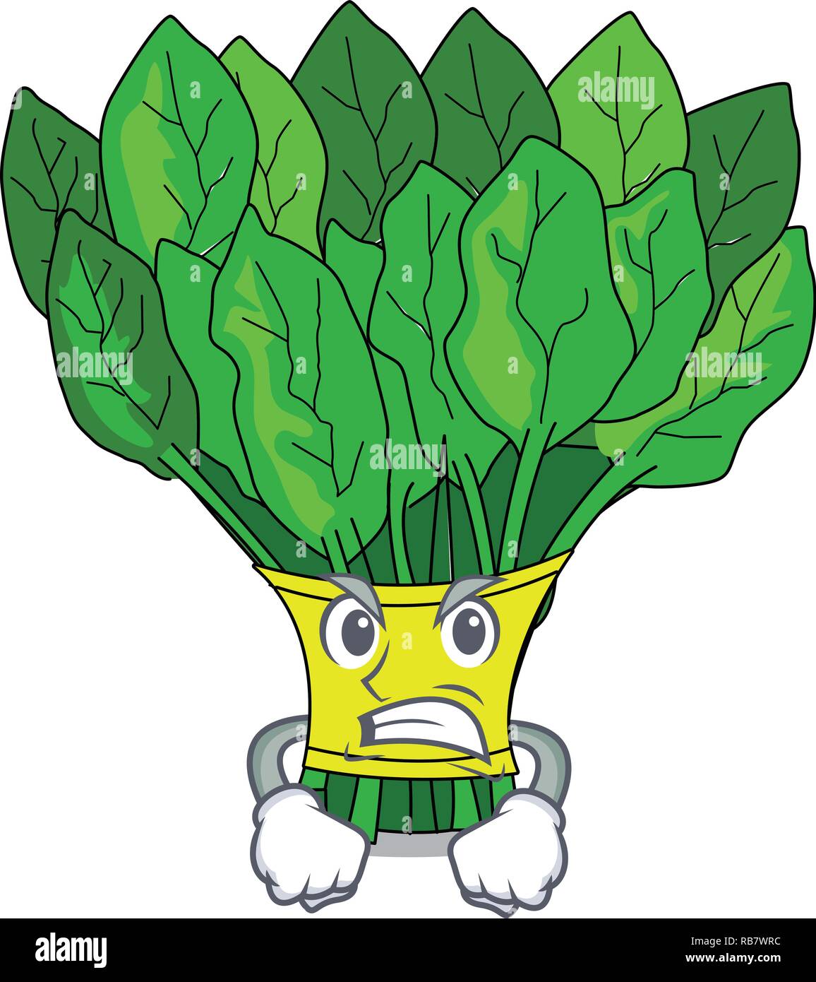 Angry fresh spinach vegetables in character fridge Stock Vector Image ...