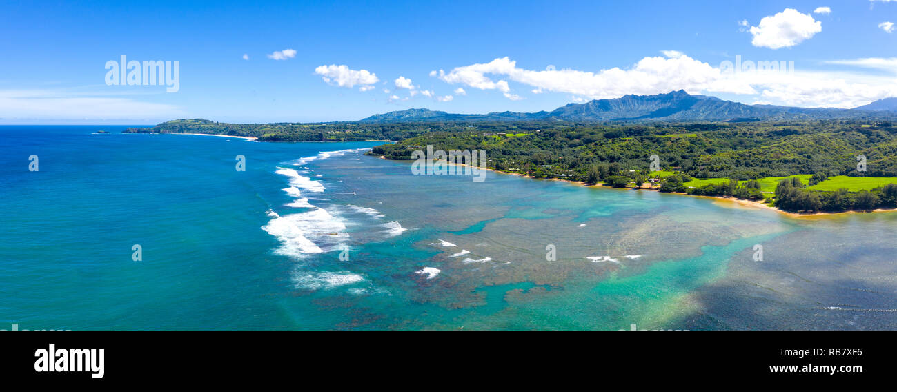 Kauai Coast Tropical Island Hawaii View Panoramic Stock Photo - Alamy